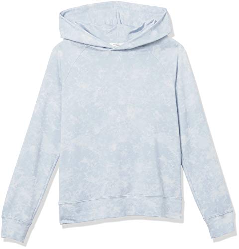 Daily Ritual Women's Tie Dye Popover Sweatshirt, Blue Watercolor Tie Dye, Medium