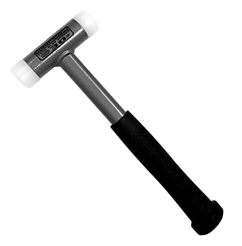 HHIP Pro Series 7080-0302 Vertex Dead Blow Hammer, Deadblow Mallet w/UPE Plastic Face, 1.2ā Diameter Steel Shot Head, Non-Marring, 16 oz