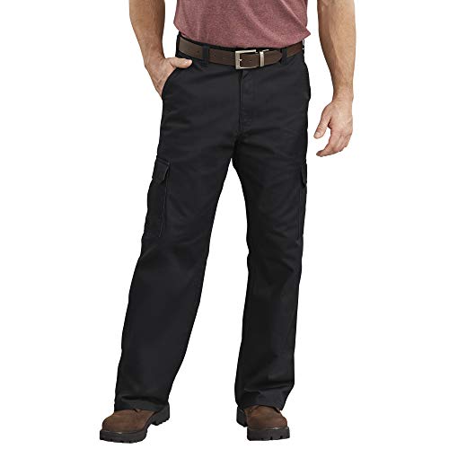 Dickies Men's Loose-Fit Cargo Work Pant, Black, 34W x 34L