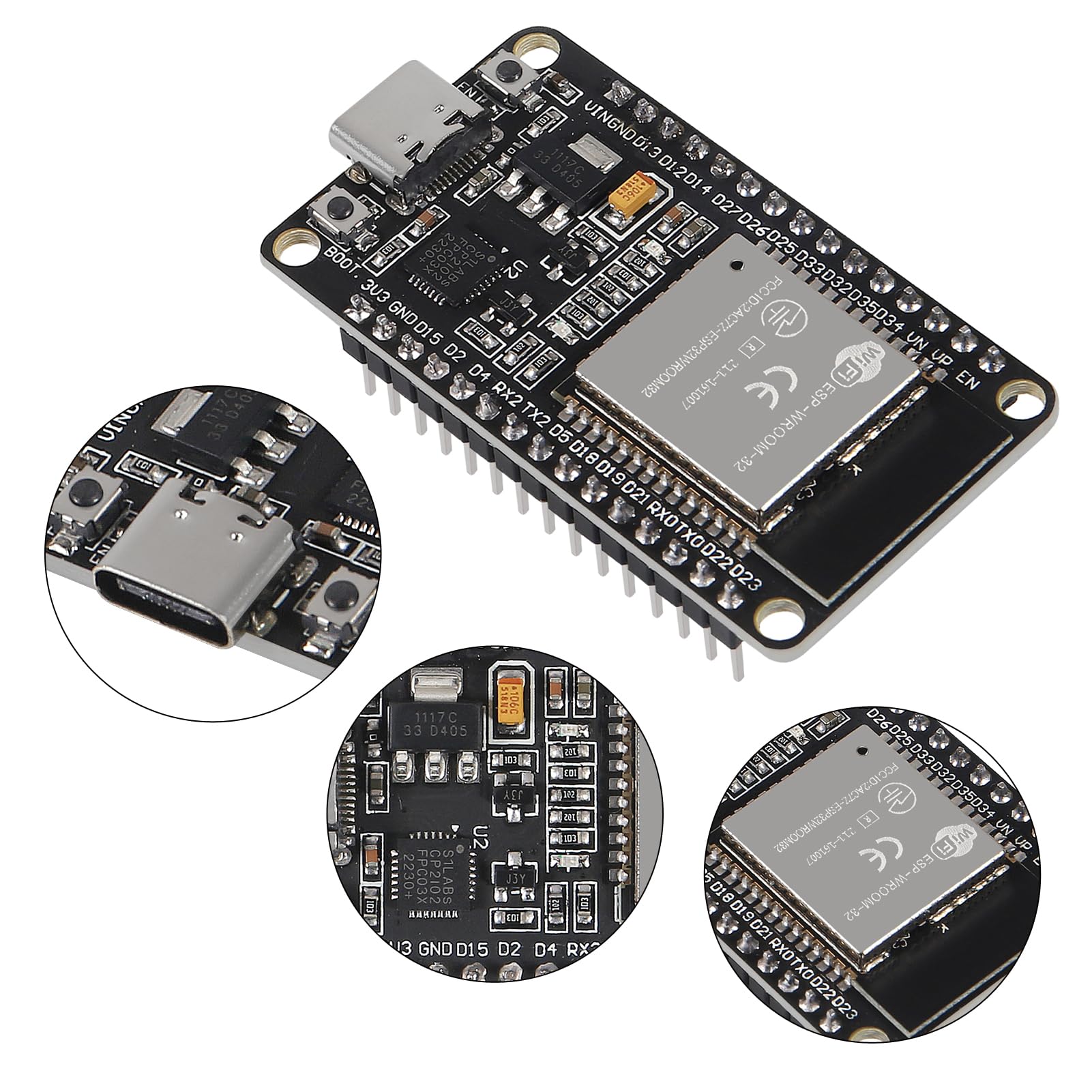 DORHEA 5Pcs ESP32 Breakout Board GPIO 1 into 2 for ESP-32S 38PIN Terminal Screw Board Compatible with ESP32 ESP-WROOM-32 Microcontroller Development Board