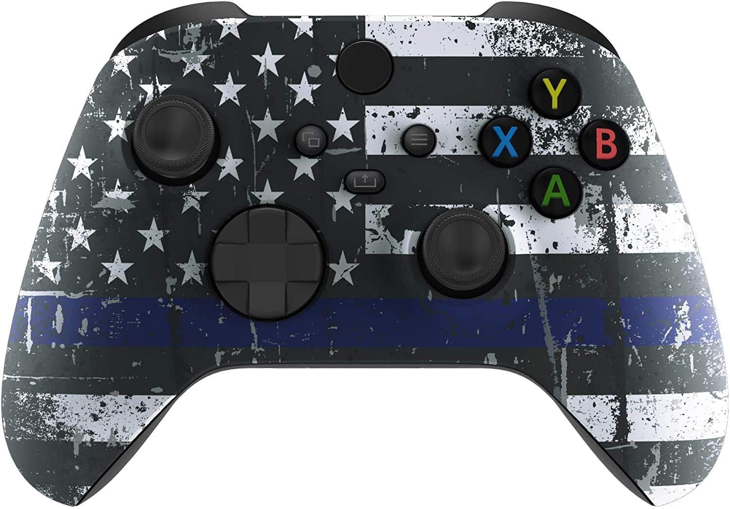 Custom Modded Rapid Fire Controller for Xbox Compatible with All Shooter Games (Blue Line Flag)
