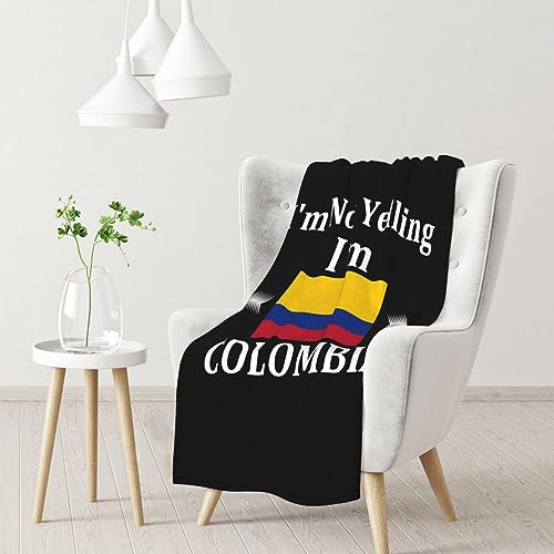 I'm Not Yelling I'm Colombia Colombian Flag Ultra Soft Ultra-Fine Wool Linen Blanket Sofa Bed Women Men