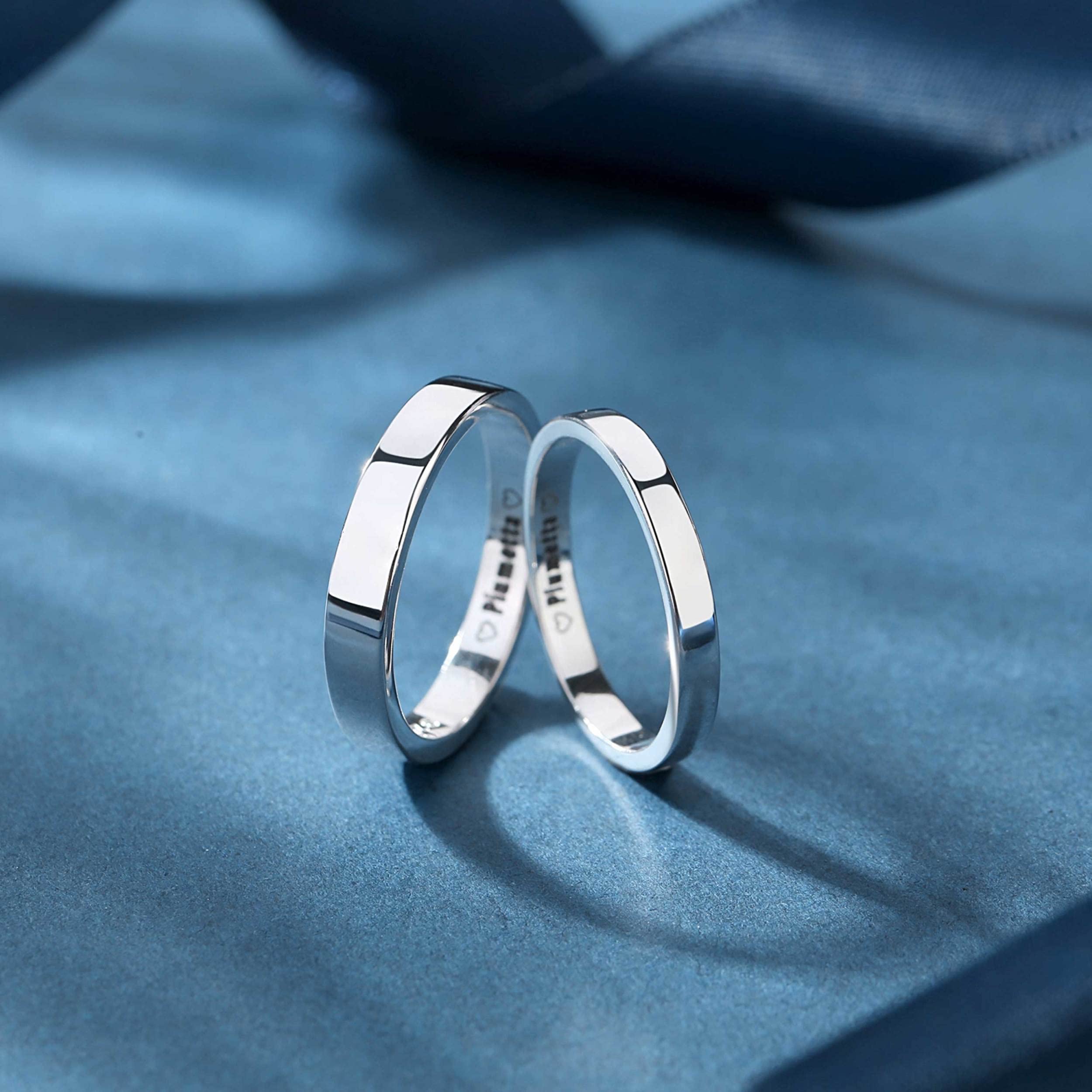 EBAT and Her Ring Soul Sister Twin Gift Friendship Ring Two Best Friends Couple Set Love Woman Simple Promise Personalized Engraving Custom Name Sterling Silver