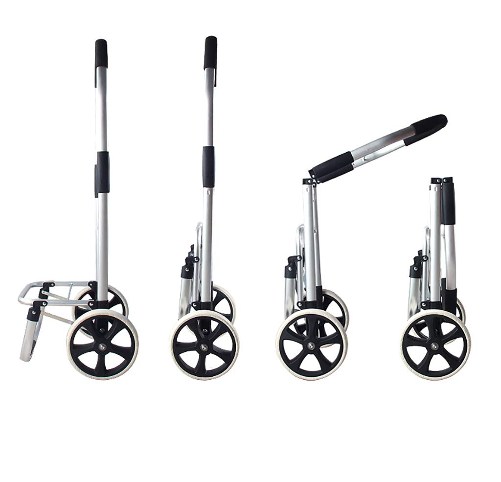 Hand Trucks Folding Shopping Trolley Light Portable with 2 Round Shopping Cart Luggage Bag Groceries Trolleys ( Size : A )