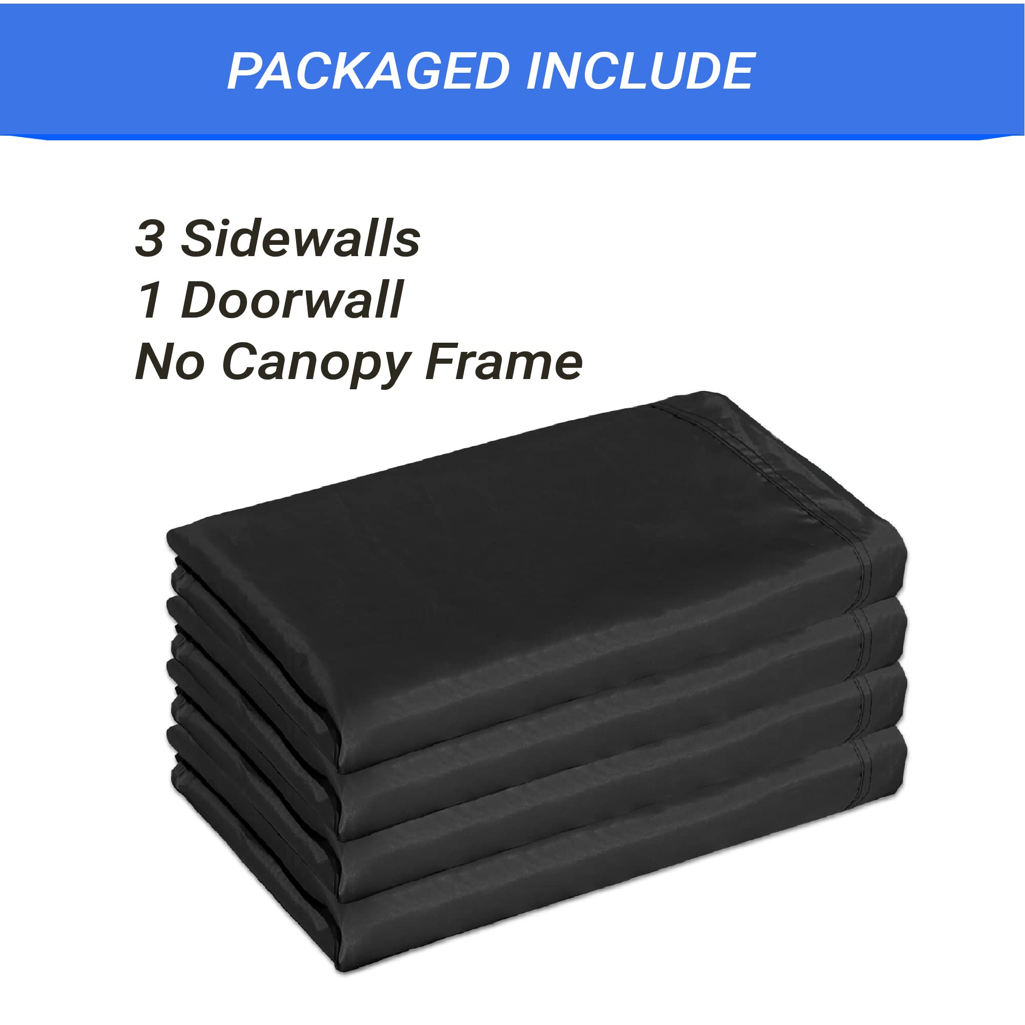 CROWN SHADES SunWall Silver Coated for 10x10 Pop up Canopy Tent, 1 Pack Sidewall Only with Silver Coating (4 Packs, Blue)
