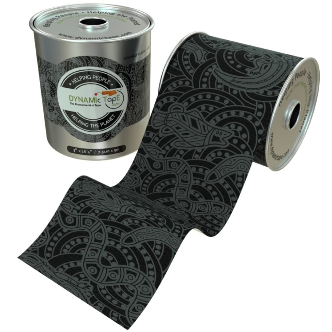 Dynamic Tape | Biomechanical Adhesive Tape | Physio Tape for Knee, Ankle, Shoulder, Leg, Muscle Support | Sports Tape for Football, Rugby, and More - Ideal for Athletes | ECO Grey 3" x 16.4 ft Roll