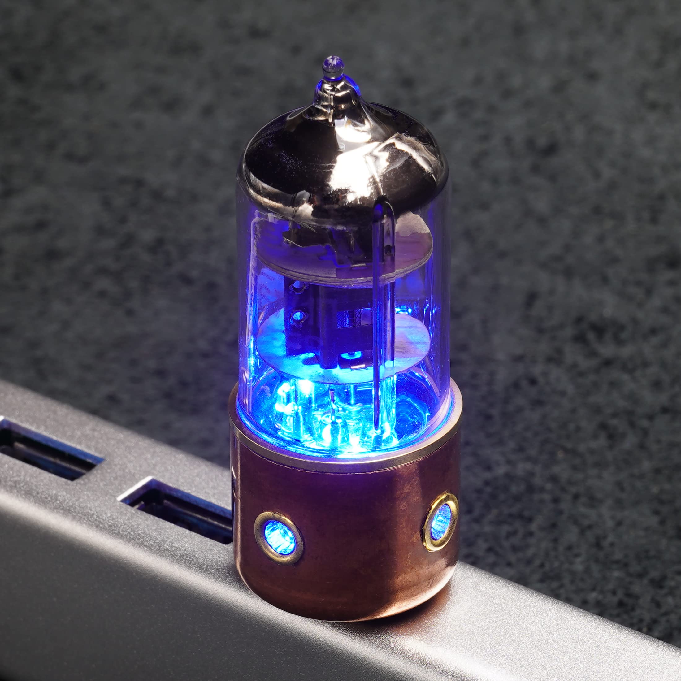 Handmade Crafstor Porthole USB 3.1 Flash Drive 64Gb Blue Pentode Radio Tube Steampunk Accessory Industrial Style Authentic Copper Retro Key Stick Storage