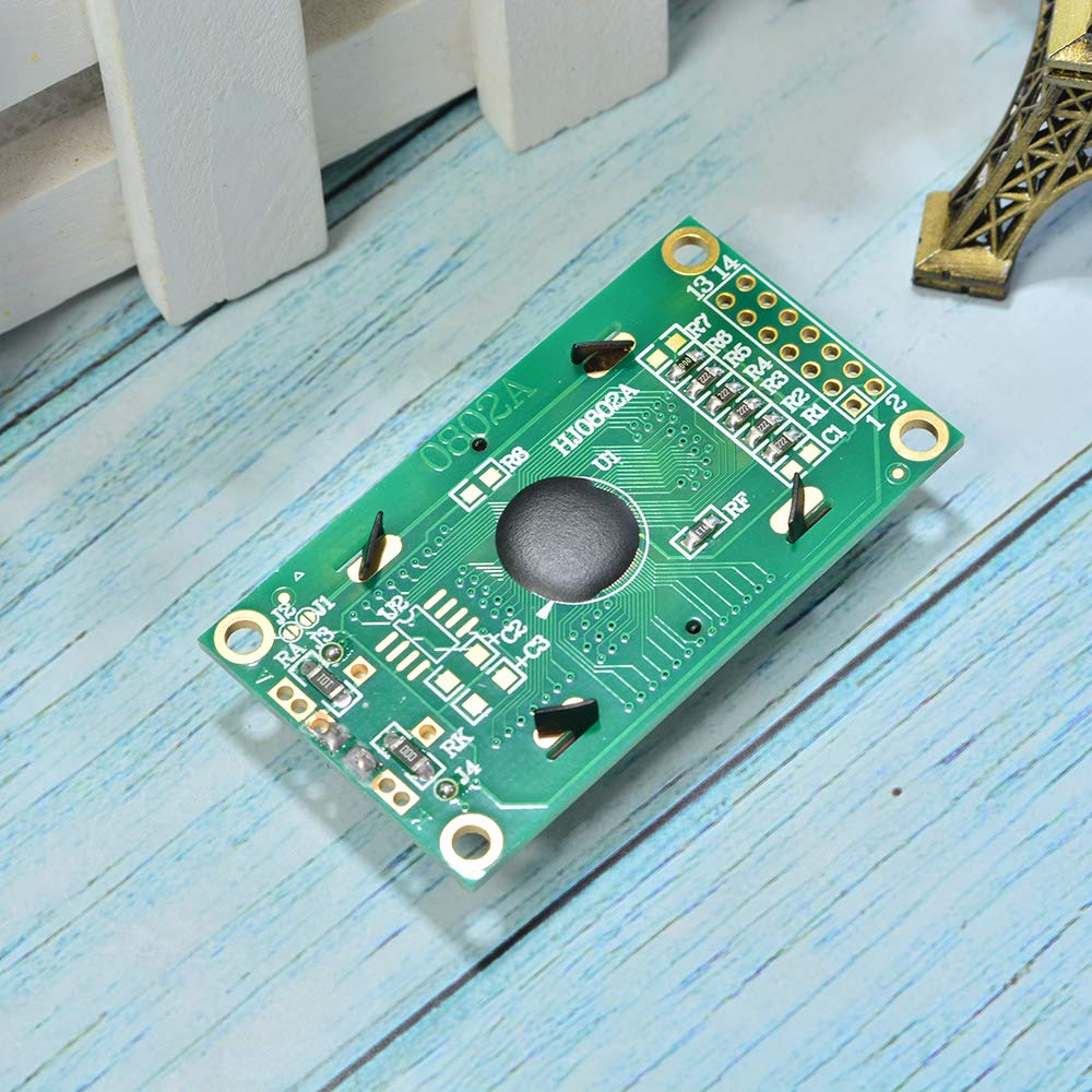 Comimark 2Pcs Blue 0802 LCD 8x2 Character LCD Display Module 5V LCM for Arduino Raspberry