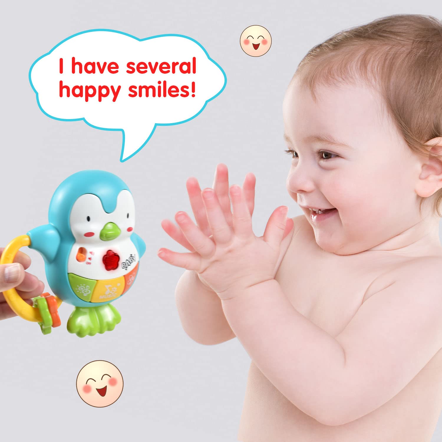 Dahuniu Baby Rattle Toy, Take Along Tunes Musical Toy, Ages 3 Months +