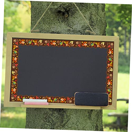 Ciieeo 1 Roll Chalkboard Stickers Thanksgiving Borders Stickers Autumn Wave Board Borders Autumn Board Borders Stickers Maple Leaf Borders Fall Border Trim Autumn Leaves Sector Paper