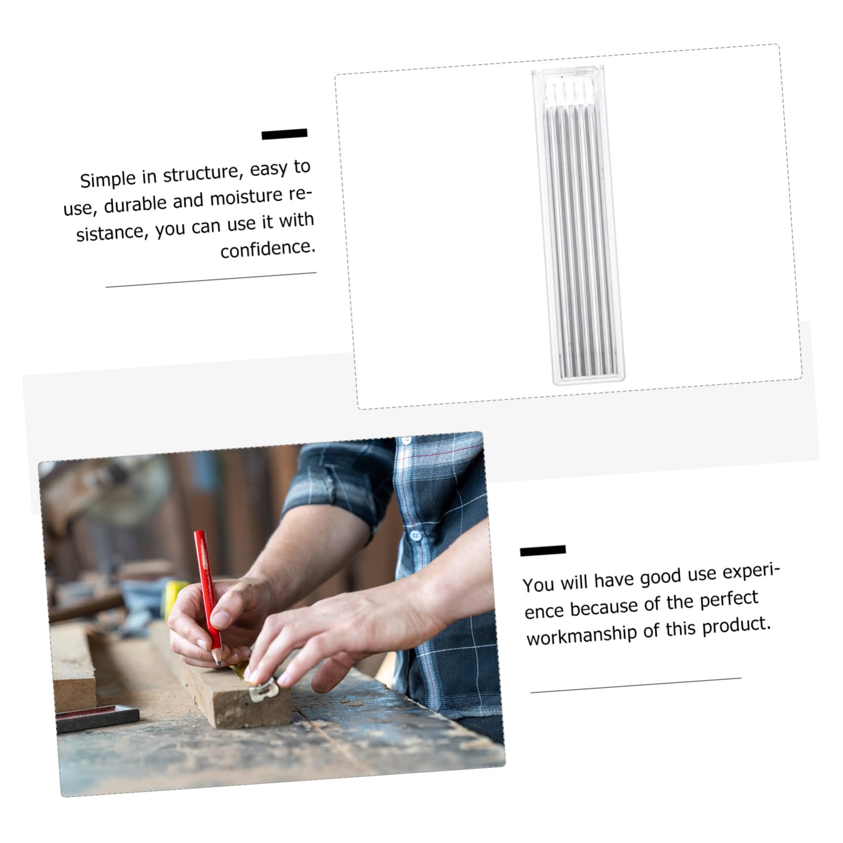 Ciieeo 12 pcs carpentry brush Mechanical Pencil Refills Architect Marker Pencil Carpenter Pencil Replacement Refill mechanical pencils mechanic tool Drawing Pen Refill Mini lead graphite