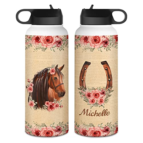 winorax Horse Gifts For Women Personalized Just A Girl Who Loves Horse Water Bottle Stainless Steel Insulated Sport Bottles Travel Cups 20oz 30oz Birthday Christmas Inspirational Gift Idea
