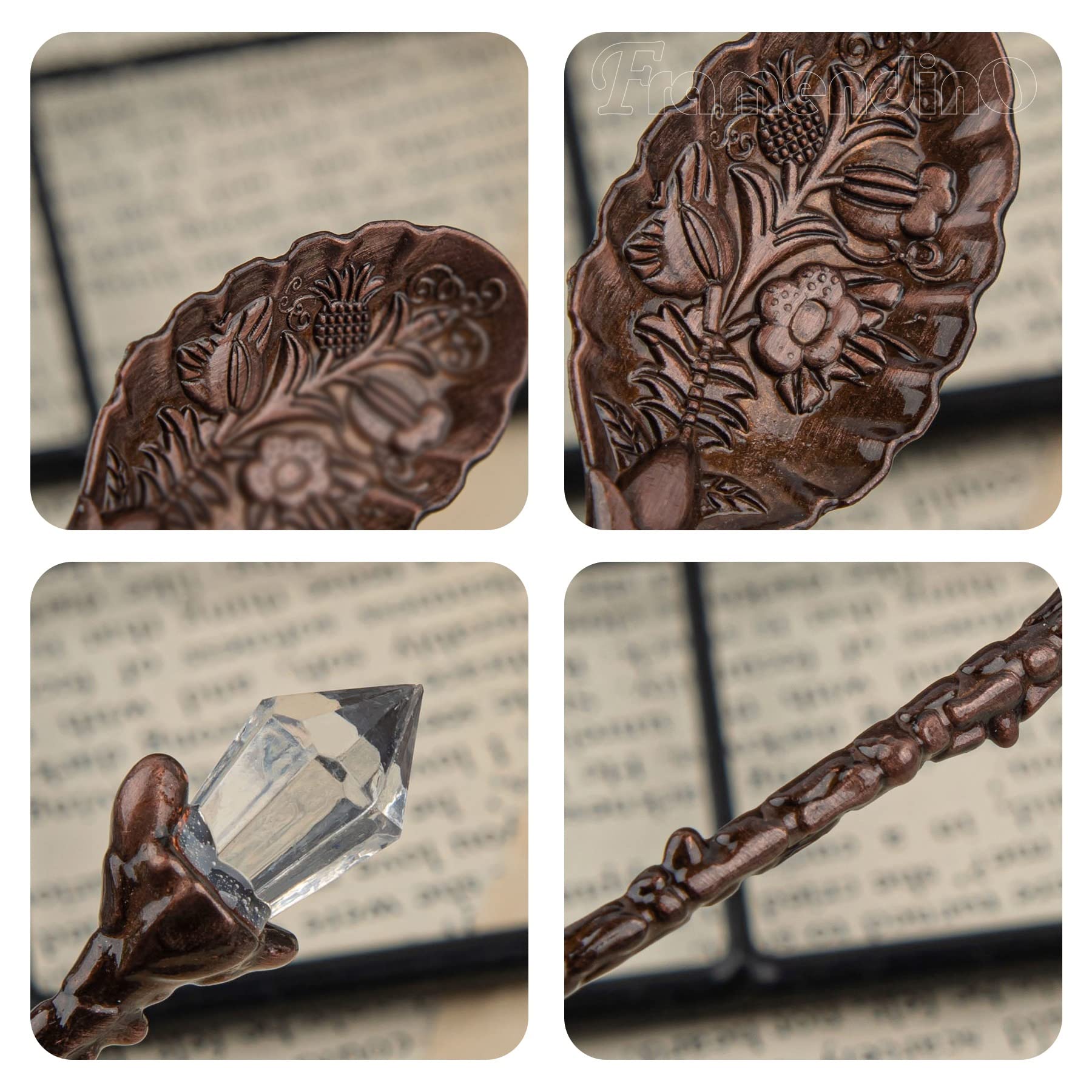 Framendino, 50 Pack Retro Coffee Spoons Vintage Crystal Alloy Tea Spoons for Home Kitchen Office