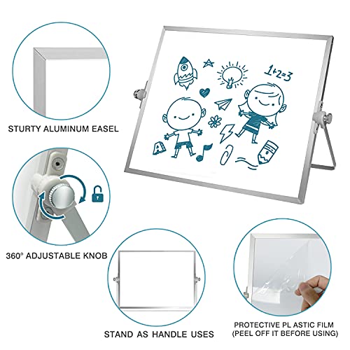 OWill Dry Erase White Board, 8β X 12β Small Whiteboard with Stand, Mini Whiteboard A4 Magnetic Desktop Board & Portable Double-Sided White Board Easel for Kids Drawing in School & Home