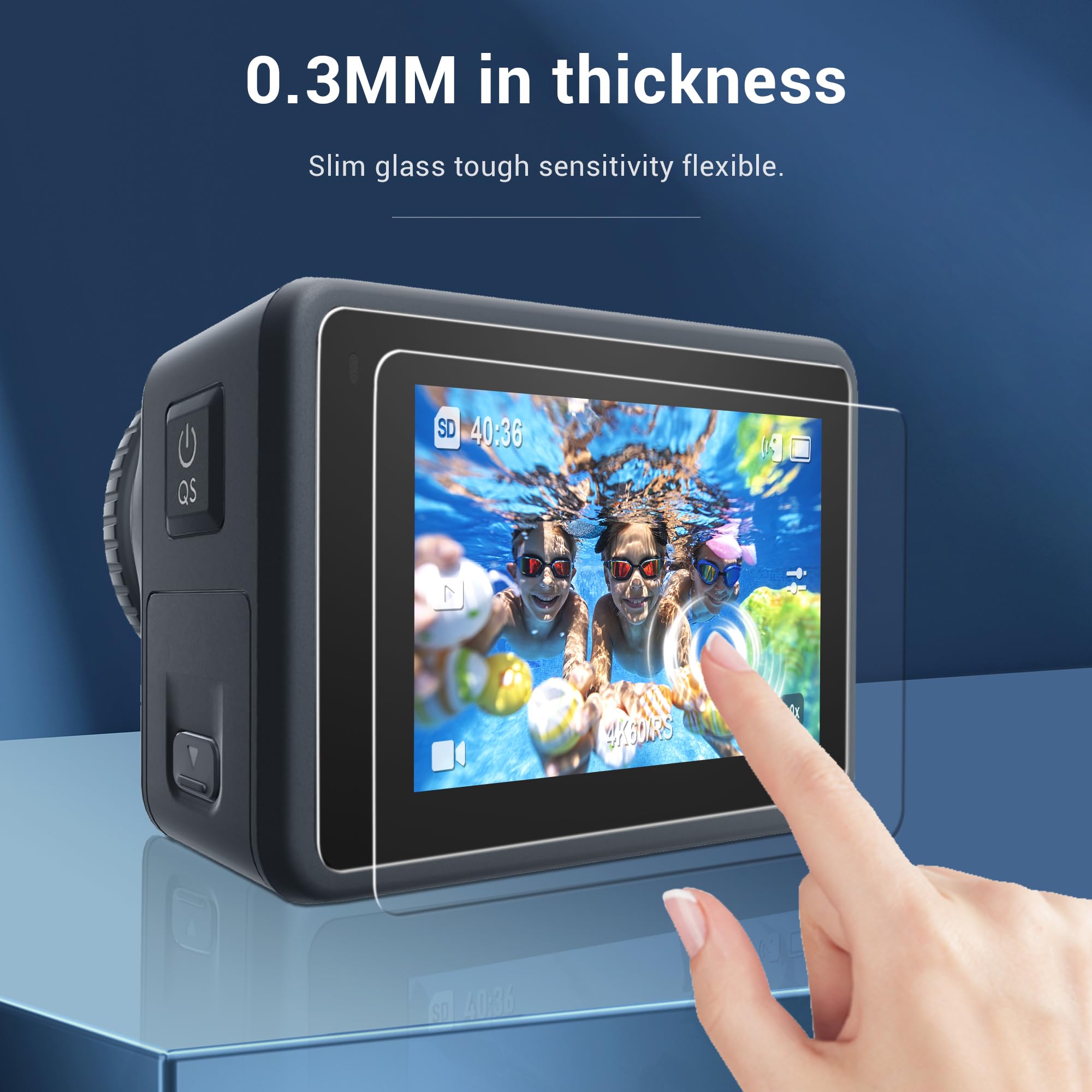 CYNOVA DJI Osmo Action 4 Screen Protector, Ultra Clear Screen Protector Tempered Glass for DJI Osmo Action 4 Accessories, Osmo Action 4 Lens Protector + Tempered Glass LCD Display Film, 9H Hardness