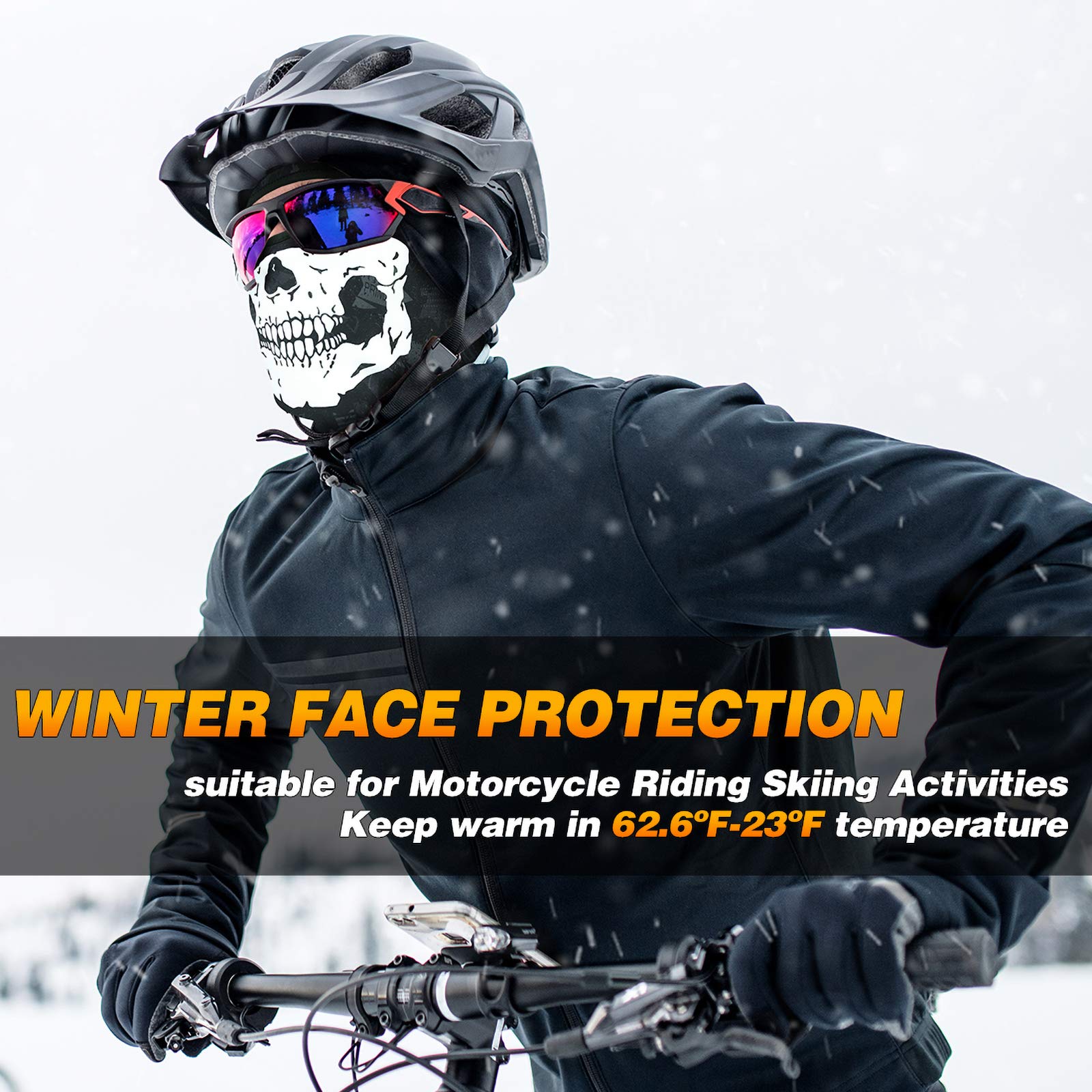 CUIMEI 3D Balaclava Ski Face Mask for Cold Weather Motorcycle Halloween Costume