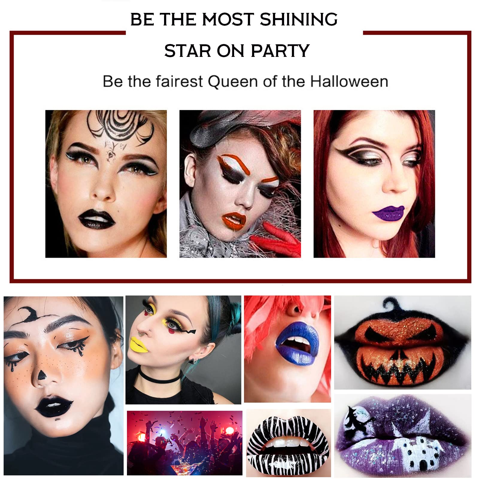 Easilydays 2 Pcs Halloween Dark Matte Liquid Lipstick + Lip Liner Pens Sets, 8 Colors High Pigmented Goth Sexy & Bold Lip Gloss, 24H Waterproof Long-lasting Matte Lipstick , Non-Stick Cup Velvety Lip Makeup for Women (Purple)