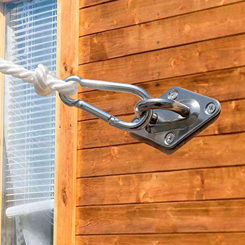 Tiberham Sun Shade Sail Hardware Kit, Heavy Duty Anti-Rust Rectangle/Square Shade Sail Installation for Patio Lawn and Garden (44 Pcs)