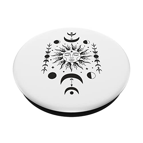 Witchy Sun Moon Celestial Crescent Bohemian Moon PopSockets Swappable PopGrip