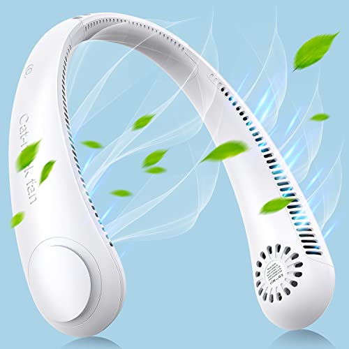 WITHOUSE Portable Neck Fan, Personal Bladeless Hand Free Mini Small Fans with 4400mAh Rechargeable Battery and 3 Adjsutable Speed Quiet for Run, Work, Travel and Camping Outdoor
