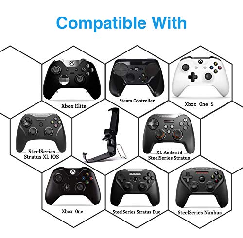 dainslef Xbox Controller Phone Mount, Controller Mobile Gaming Clip for Xbox One, Foldable Phone Holder Clamp for Xbox One/One S/Steelseries Nimbus Duo (Clip Only)
