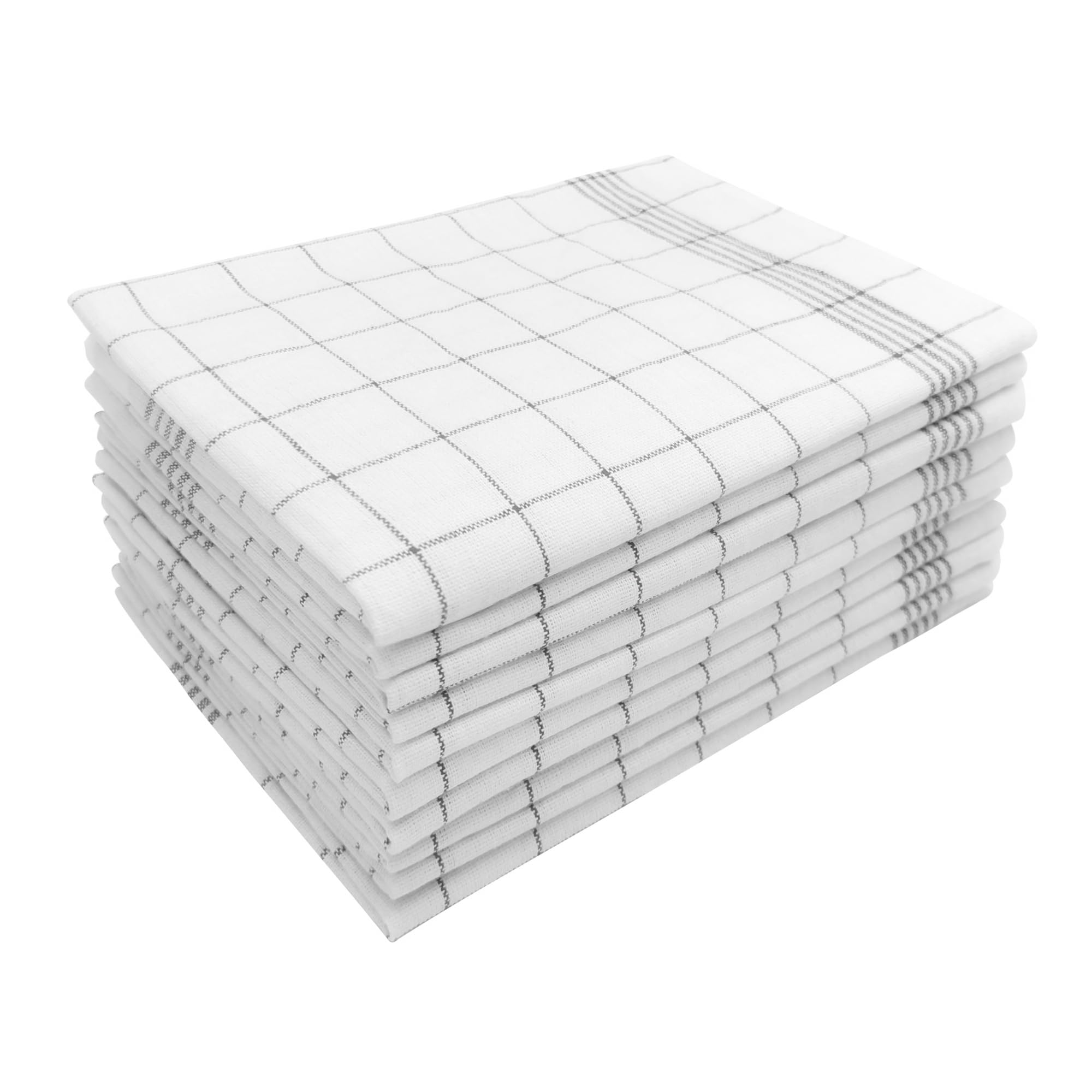 CiCiGo 10 Pack Kitchen Towels, 100% Cotton Dish Towels and Dishcloths Set, 17”x 27” Reusable Cleaning Hand Towels, Absorbent Tea Towels for Kitchen, Counters & Washing Dishes