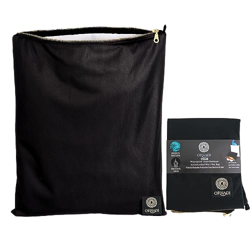 Ornadi Wet Gym Clothes Bag Antimicrobial Waterproof Sport Sack Inhibits Bacteria & Odor from Dirty Laundry, Swimsuits, Sweaty Shoes for Smell Proof Travel 14 X 17.5 Made in USA