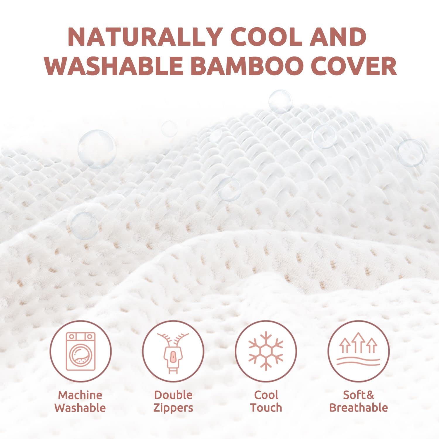 ELEMUSE Detachable Pregnancy Pillows for Sleeping, U Shaped Full Body Pillow with Removable Cooling Bamboo Cover, Pregnant Women Must Haves Maternity Pillow, Support for Head, Back, Hips, Legs, Belly