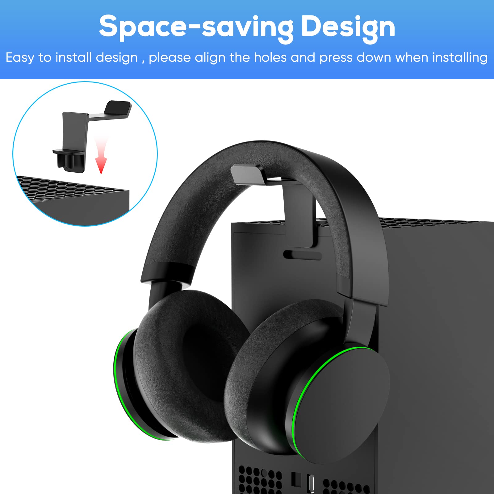 FASTSNAIL Charging Station for Xbox Series X with Cooling Fan,Charge Dock for Xbox Series X Controller with 8 Game Slots and Headset Stand