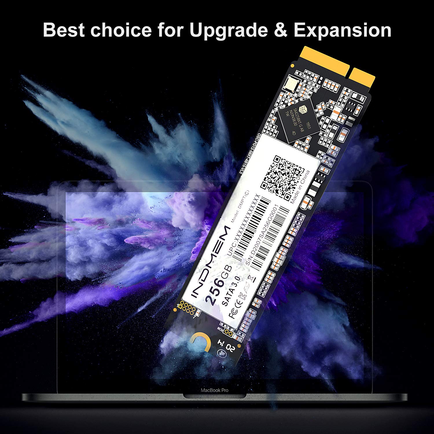 INDMEM SATA SSD 256GB 3D TLC Flash Drive Replacement for MacBook Pro Retina Mid 2012, Late 2012, Early 2013 A1425 (EMC 2557/2672), A1398 (EMC 2512/2673)
