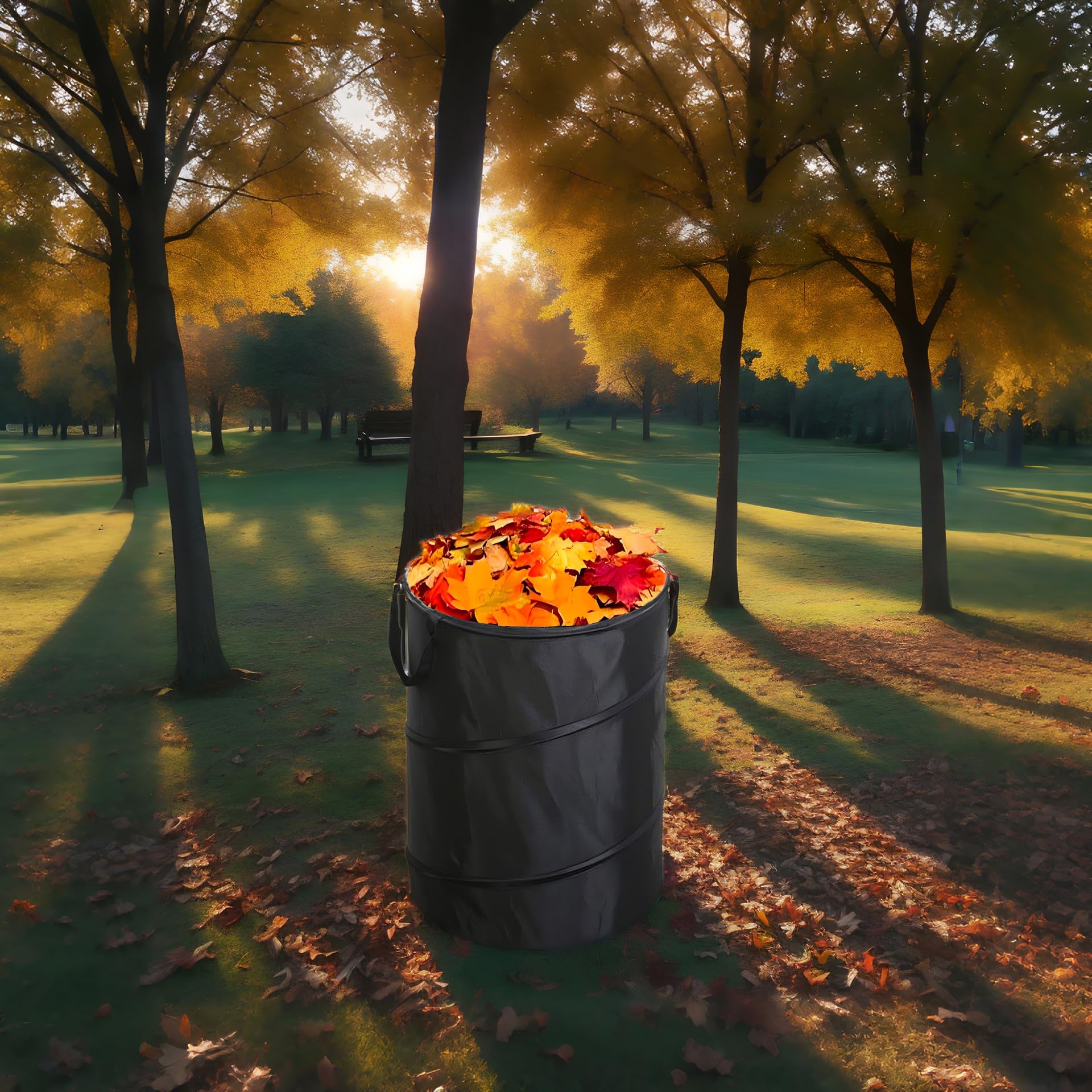 Leinoupt:Collapsible Trash can,Folding Garbage Cans,Pop Up Trash Can,Camper Trash can,for Camping Garbage Can Collapsible,Clothes and Toys Recycle bin(10 Gallons)