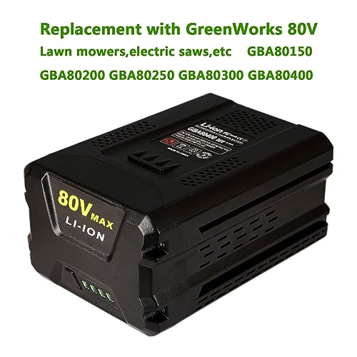 H-ANT 6000mAh Battery Replacement Compatible with GreenWorks 80V Battery GBA80150 GBA80200 GBA80250 GBA80300 GBA80400 GBA80500