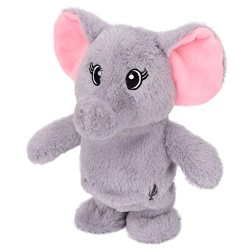 Easfan Talking Elephant Repeats What You Say Electric Walking Singing Stuffed Animal Interactive Funny Plush Toy Musical Speaking Birthday for Kids Toddlers Grey, 8"