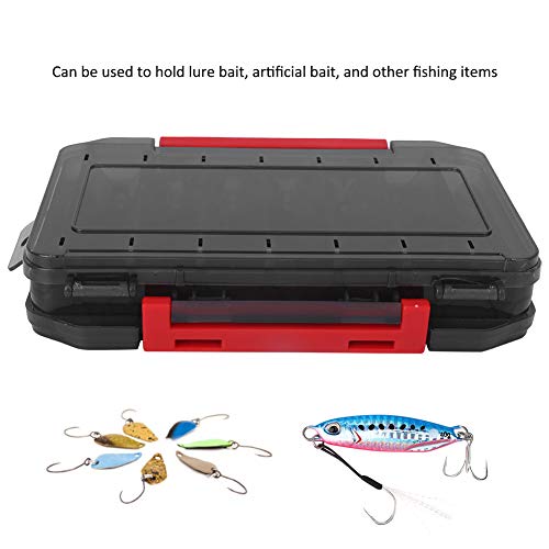 Double Layer Fishing Lure Tool Storage Box, PVC Bait Box Storage Container Fishing Tackle Box in Gray(Gray)