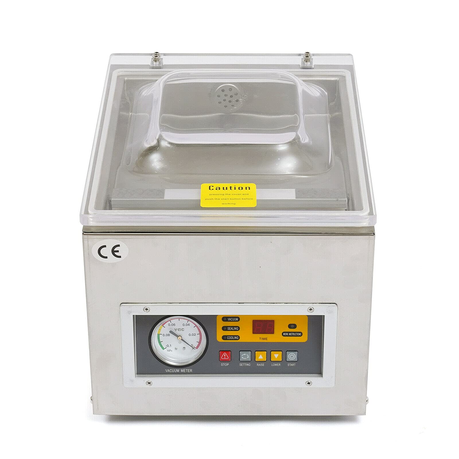 Digital Vacuum Packing Sealing Machine Sealer, 120W Commercial Desktop Sealer, Food Vacuum Sealers, Kitchen Food Preservation Storage Food Chamber Packaging Machine