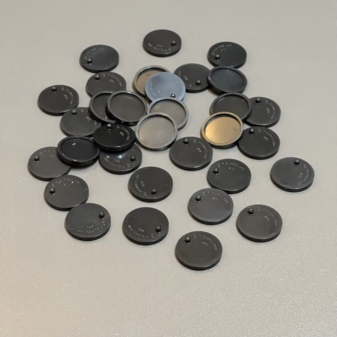 FIGURESLAB 60Pcs 25mm wide Round Black Figure Display Stands Fit For 3.75” Vintage Star Wars Movie Action Figures toy