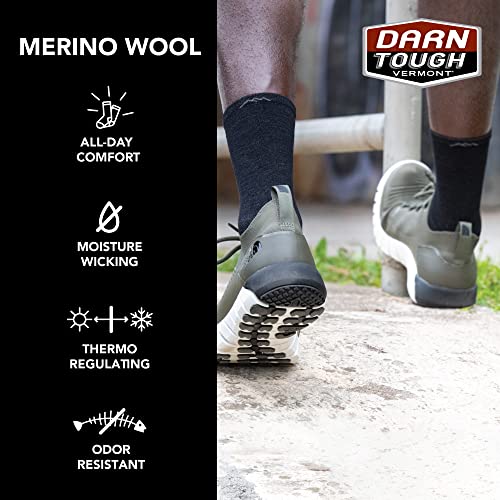 Darn Tough Men's Run 1/4 Ultra-Lightweight with Cushion - Large Fatigue Merino Wool Socks for Running