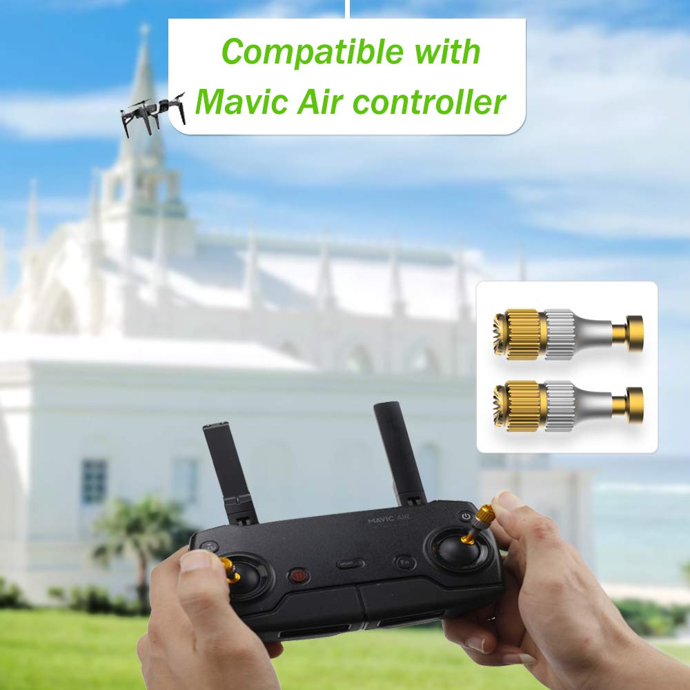 Compatible with DJI Mavic mini Controllers Aluminium Alloy Lever Joystick Thumb Rocker Replacement Controller Telescopic Controller Adjustable Extension Sticks Grip for Mavic 2 Pro Zoom Mavic Air 2Pcs
