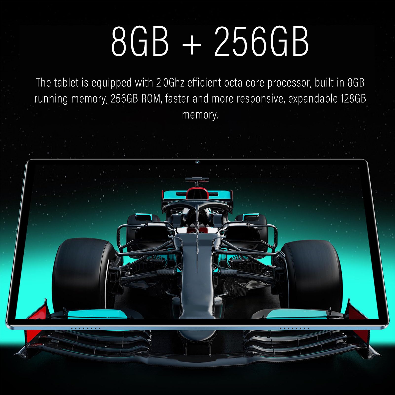 DAUZ 2 in 1 Tablet, Blue 8GB 256GB Memory Aluminium Alloy Business Tablet for Family (US Plug)