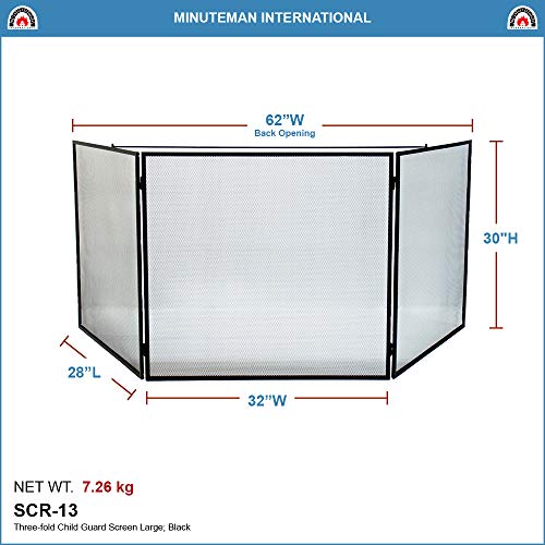 Minuteman International Large 3F Screen Child Guard Stove, Black
