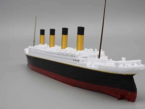 RMS Titanic Model 1 Foot in Length w/Floating Iceberg Model Included, White, 1 FT LONG