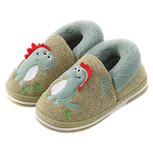 Kids Toddler Slippers Boys Girls Cute Dinosaur House Slippers Memory Foam Comfy Bedroom Home Slippers Winter Warm Indoor House Home Shoes