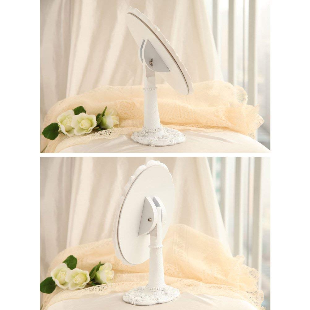GUOSHUCHE Nordic Bathroom Mirror Creativity Continental Resin Desktop Computer Princess Mirror HD Birthday Gift