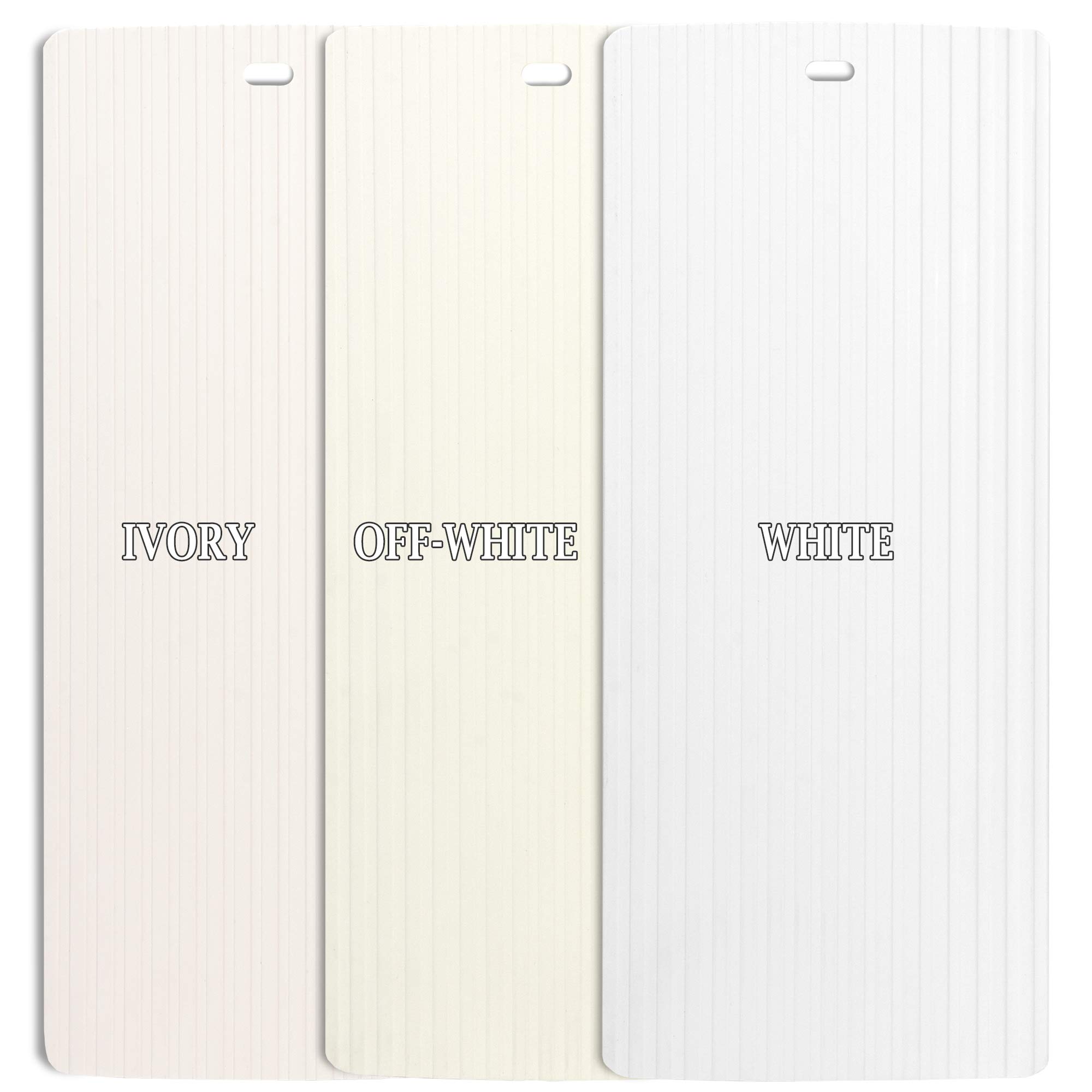 DALIX Ribbed Vertical Blinds Replacement Slats White Vinyl 82.5" Window 5 Pack