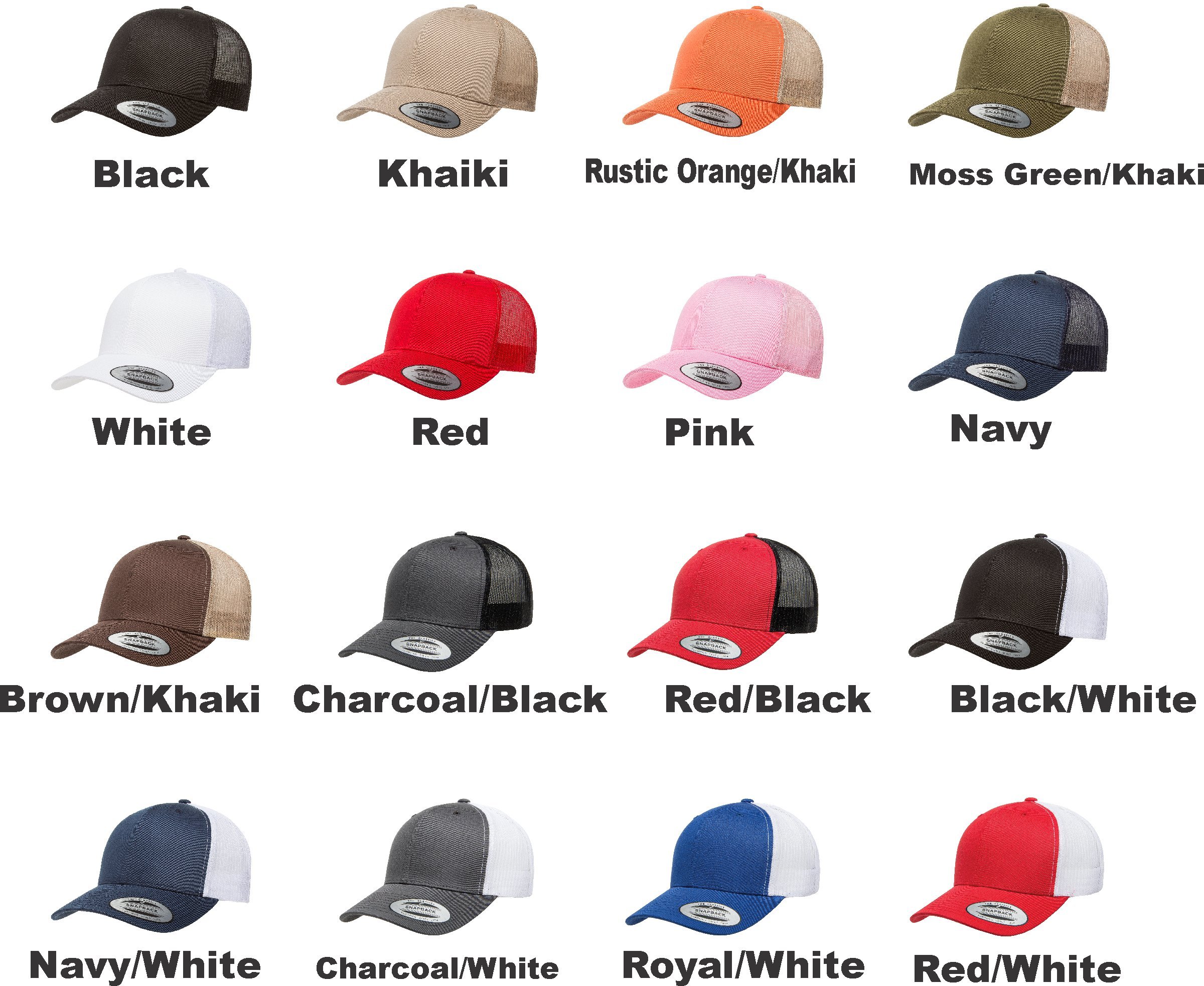Custom Trucker Hat Yupoong 6606 Embroidered Your Own Text Curved Bill Snapback (Black Trucker)