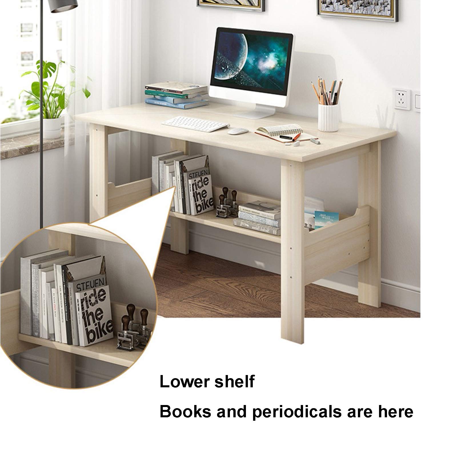 Computer Desk 39" Study Writing Table for Home Office, Modern Simple Style Computer Desk,Office Desk (White)