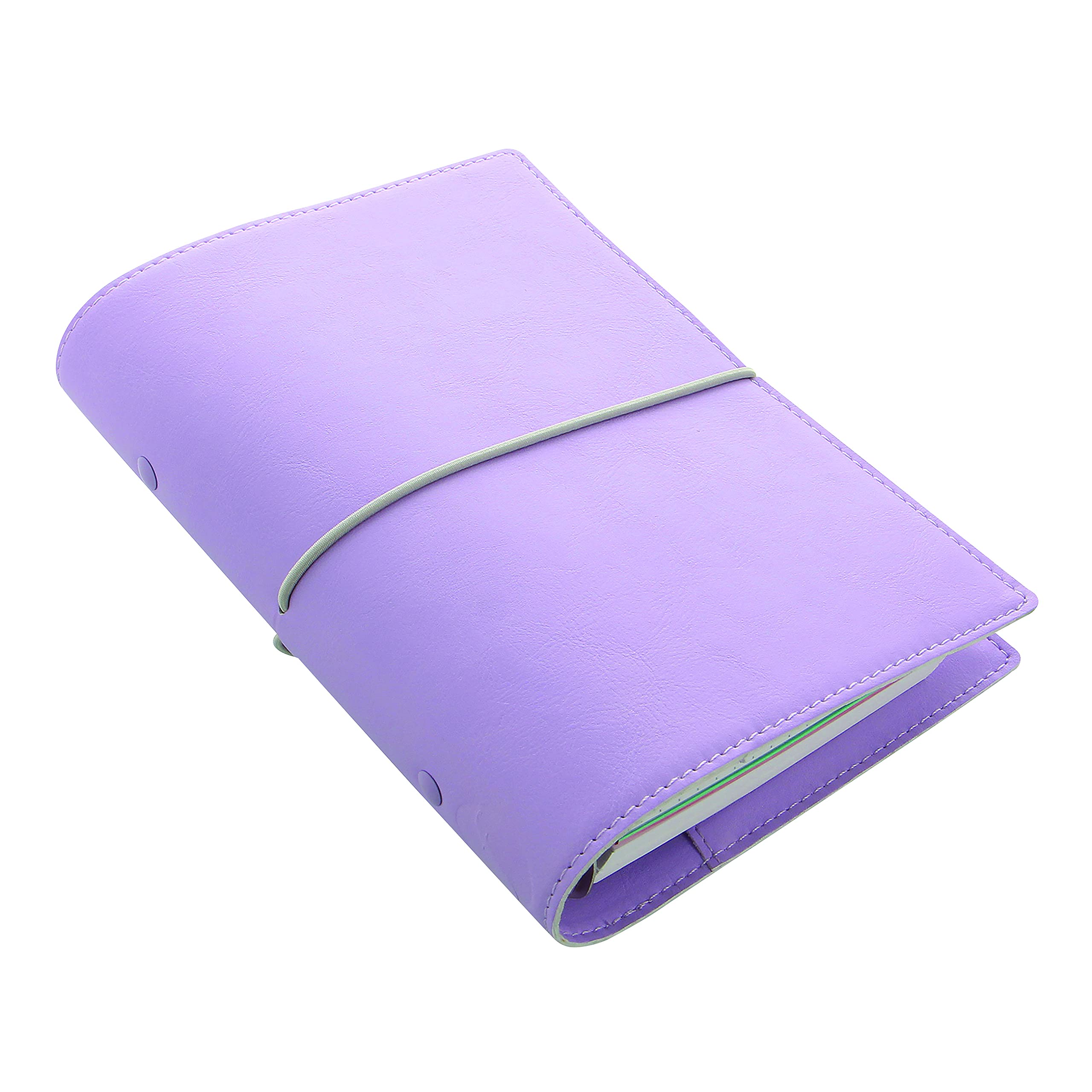 Filofax Domino Soft Organizer, Personal Size, Orchid - Leather-Look, Soft Tactile Cover, Six Rings, Week-to-View Calendar Diary, Multilingual, 2022 (C022607-22)