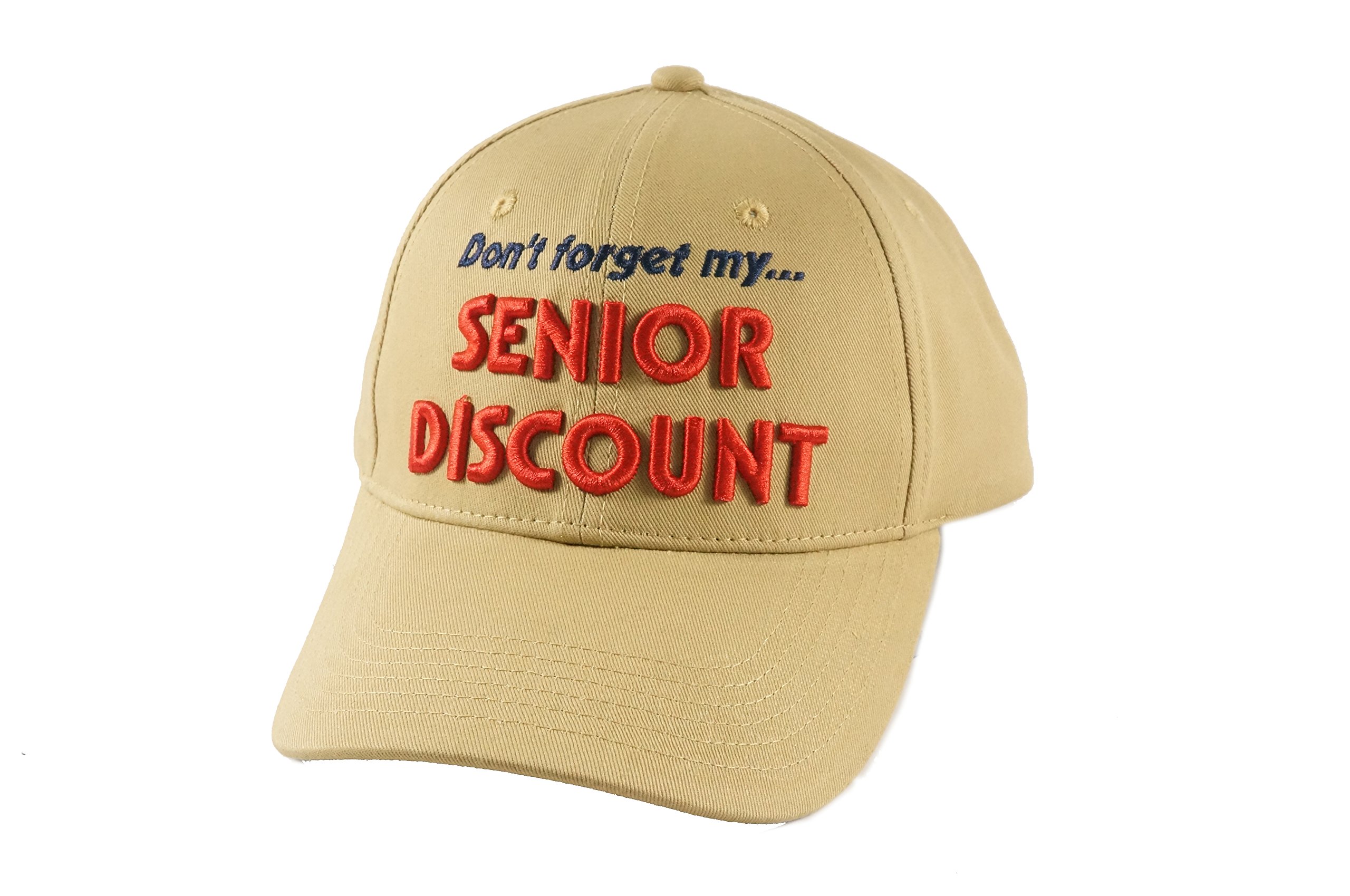 Eakanh Birthday Baseball Cap, Don't Forget My Senior Discount Hat for Dad Grandpa Elders Father's Grandparents Beige
