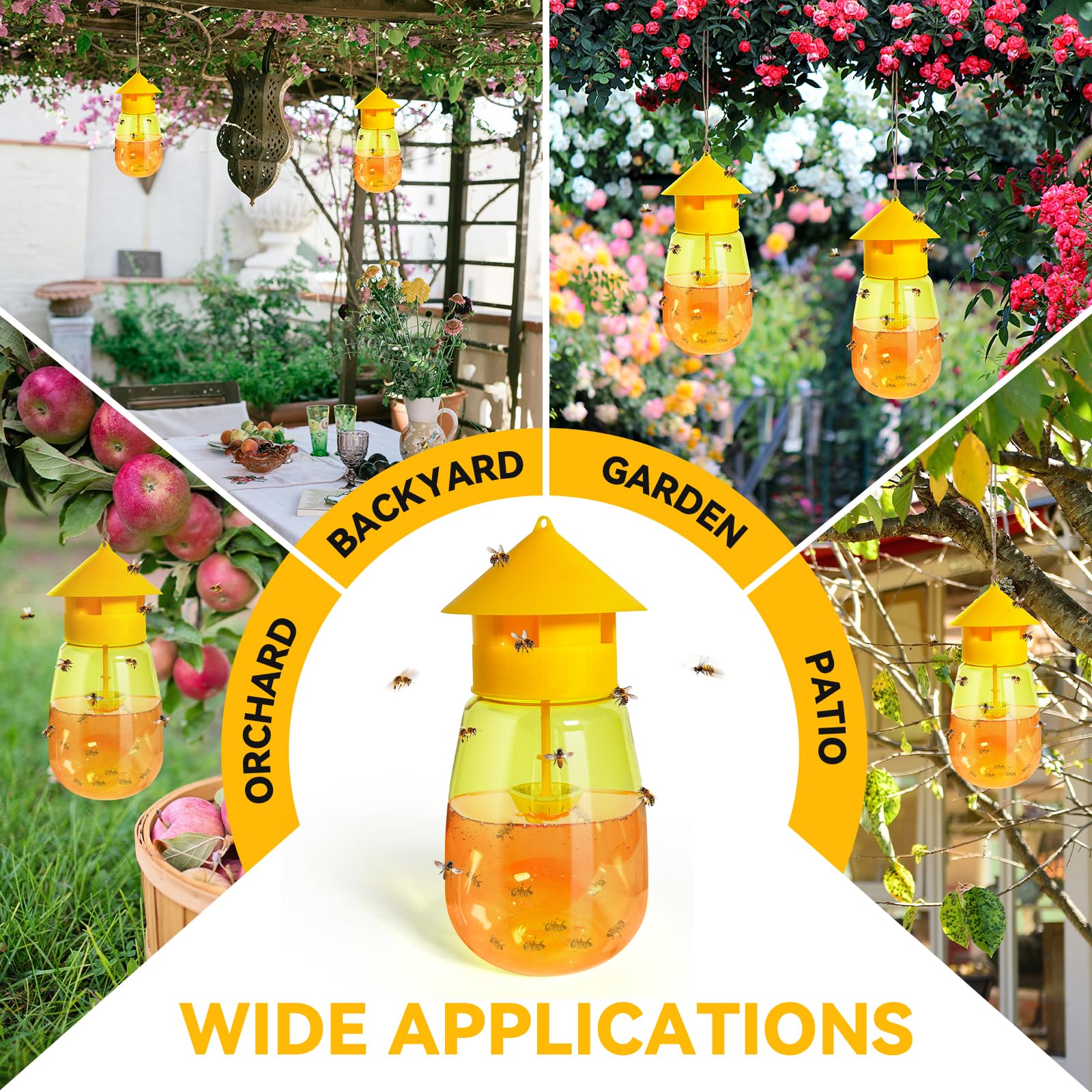 ITISBLTN 2 Packs Wasp Trap β Extra Large Yellow Jacket Trap Reusable Outdoor Hanging Ground Bee Wasps Killer Traps for Outside Garden, Patio, Backyard, Camping