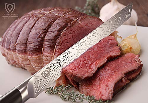 Dalstrong Slicing Knife - 12 inch Slicer - Omega Series - BD1N-V Hyper Steel Kitchen Knife - G10 Handle - Razor Sharp Knife - Carving Knife, Brisket, BBQ - Leather Sheath Included